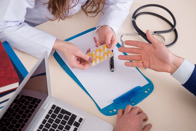 The Man Visiting Doctor for Routine Check-up Stock Image - Image of ...