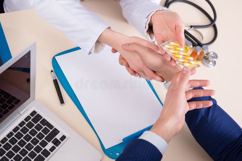 The Man Visiting Doctor for Routine Check-up Stock Photo - Image of ...