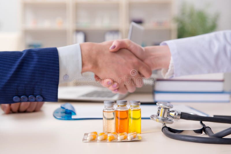 The Man Visiting Doctor for Routine Check-up Stock Photo - Image of ...