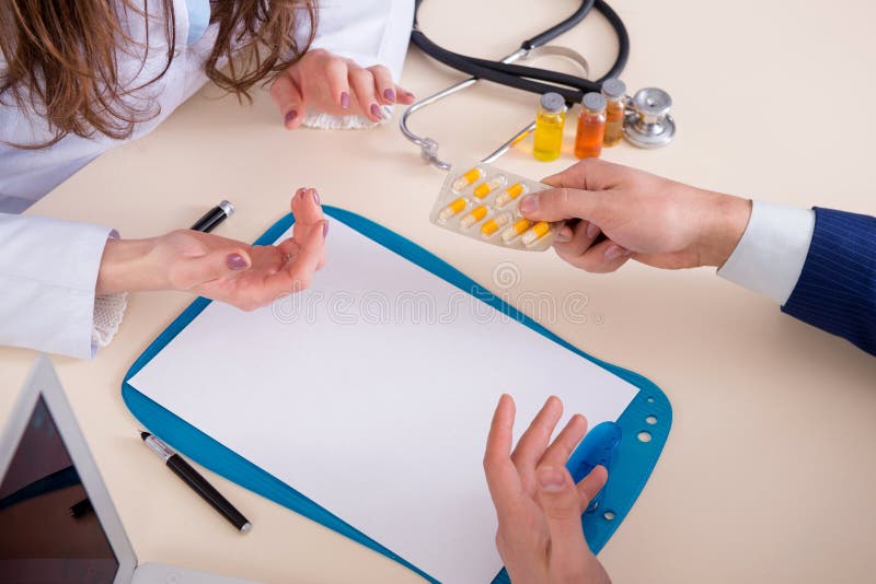 The Man Visiting Doctor for Routine Check-up Stock Image - Image of ...