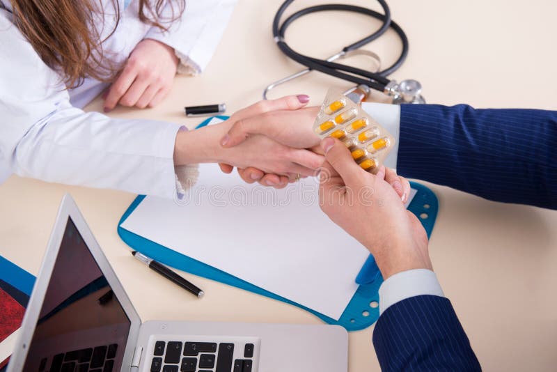 The Man Visiting Doctor for Routine Check-up Stock Photo - Image of ...