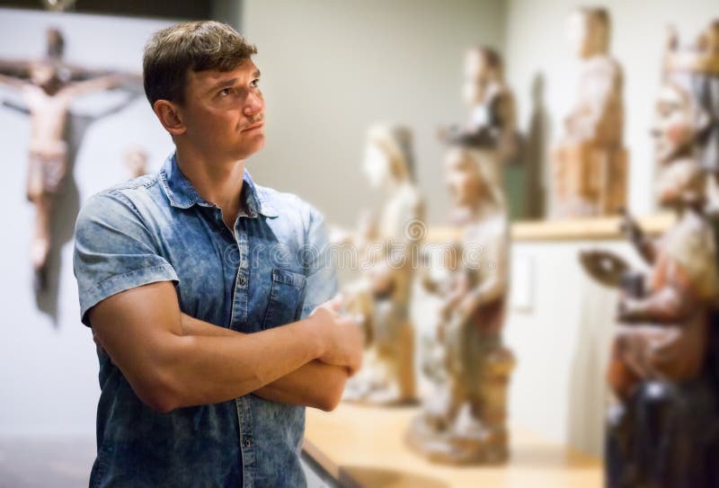 Man Visiting Museum of History Stock Photo - Image of architecture ...