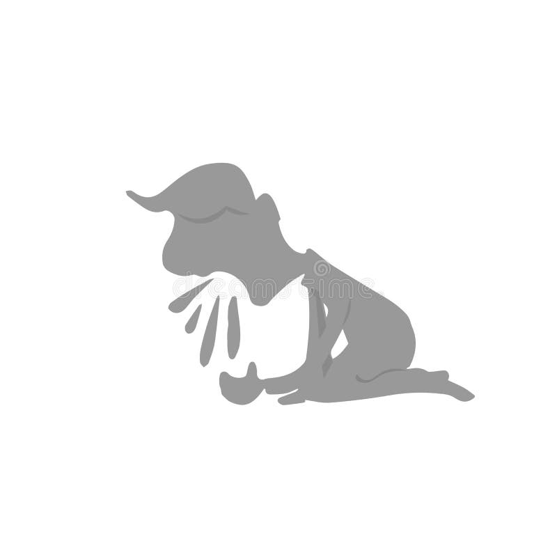 Man vomitting shadow stock vector. Illustration of cartoon - 74628997