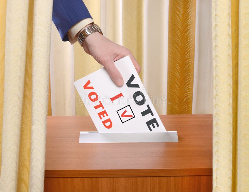 Man Votes in a Polling Station Stock Photo - Image of freedom, ideas ...