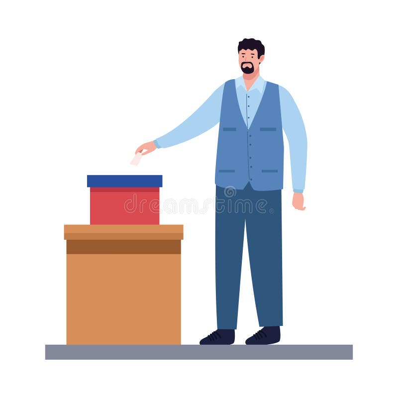Man voting character stock vector. Illustration of local - 223202568