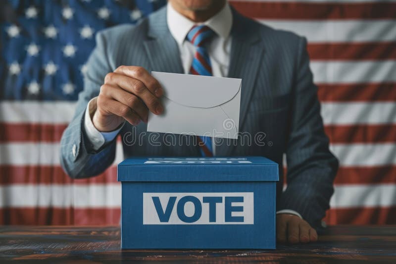 A Man is Voting in an Election Stock Illustration - Illustration of ...