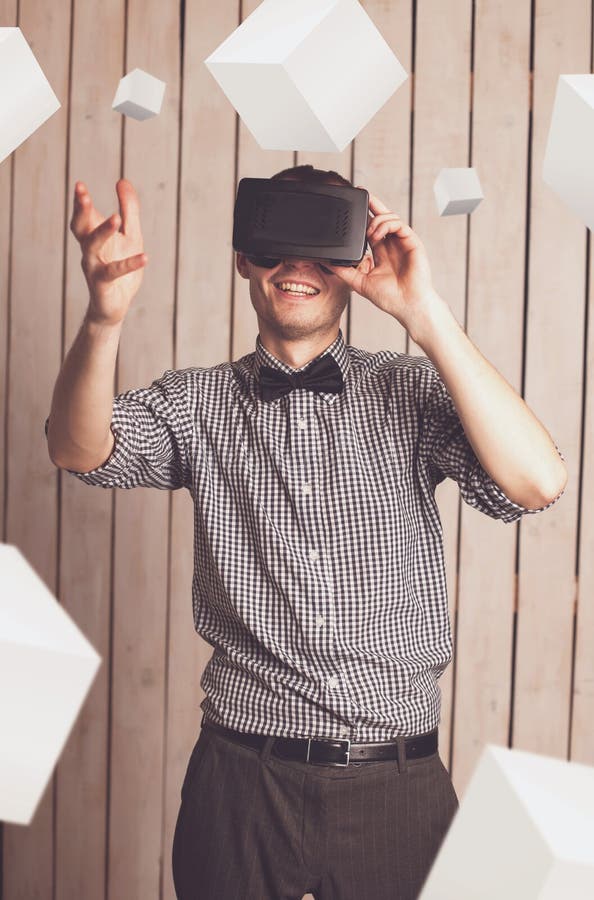 Man in VR glasses stock image. Image of digital, male - 67050151