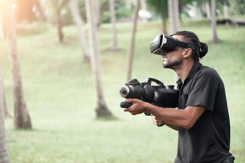 Man in Vr Headset Playing Video Game Stock Photo - Image of leisure ...