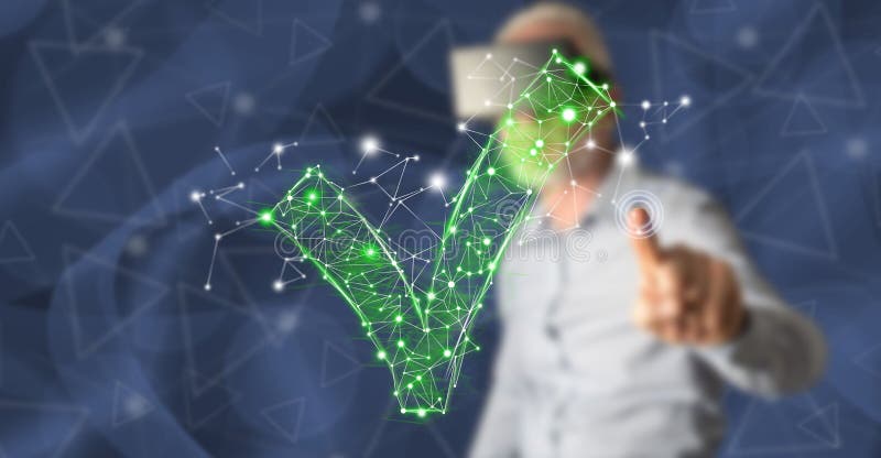 Man Touching a Validation Concept Stock Image - Image of reality ...