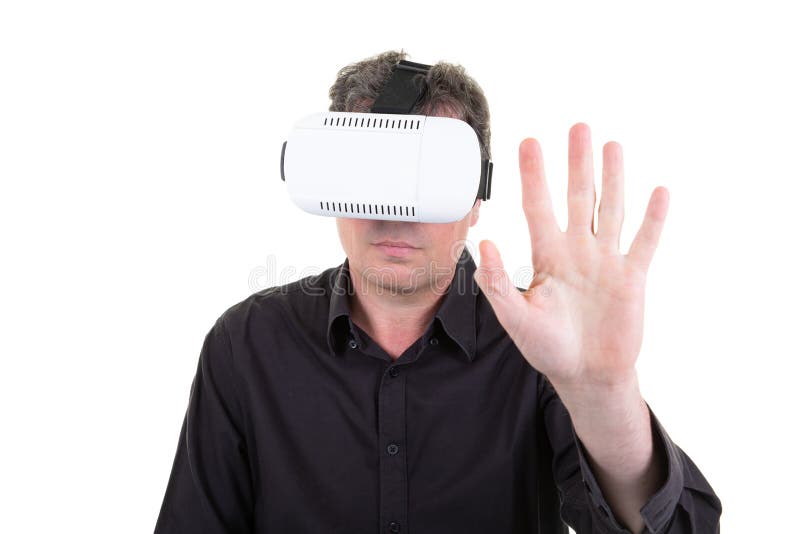 Man VR Portrait Businessman in Virtual Reality 3d Glasses Stock Image ...