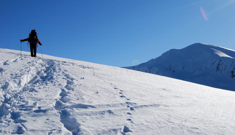 Man vs. mountain stock photo. Image of feet, foot, hard - 7322104