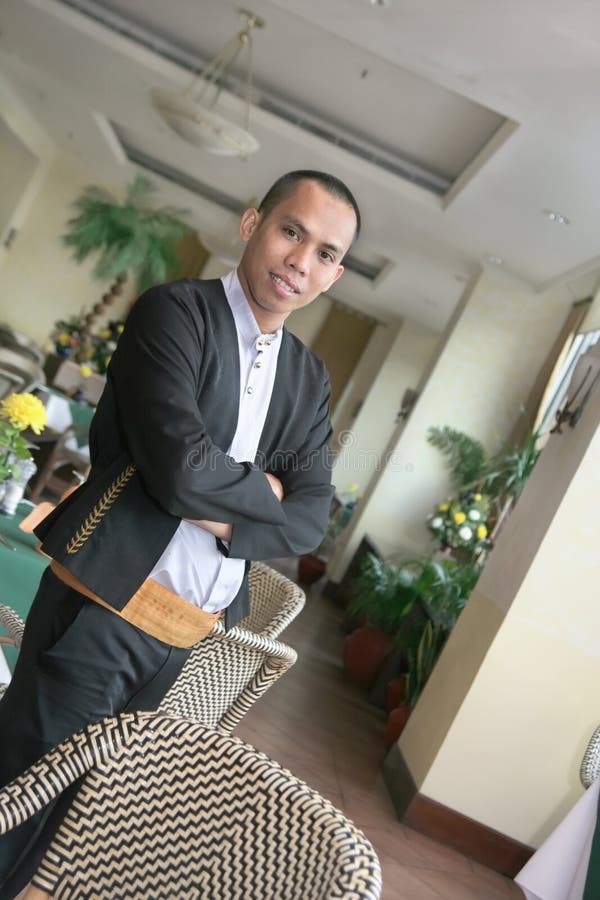 Man in Waiter Uniform at Work Stock Photo - Image of person, good: 7932958