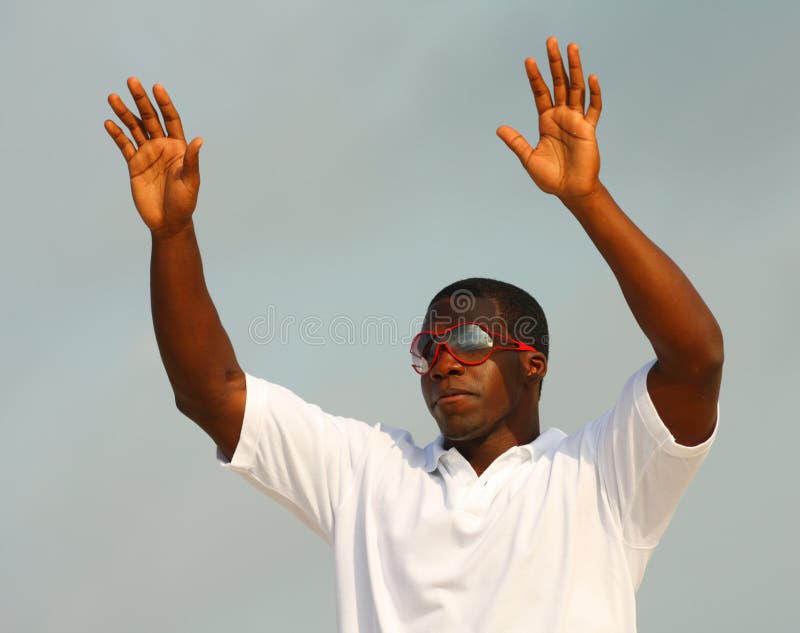 Man Waiving stock image. Image of american, super, handsome - 4677963