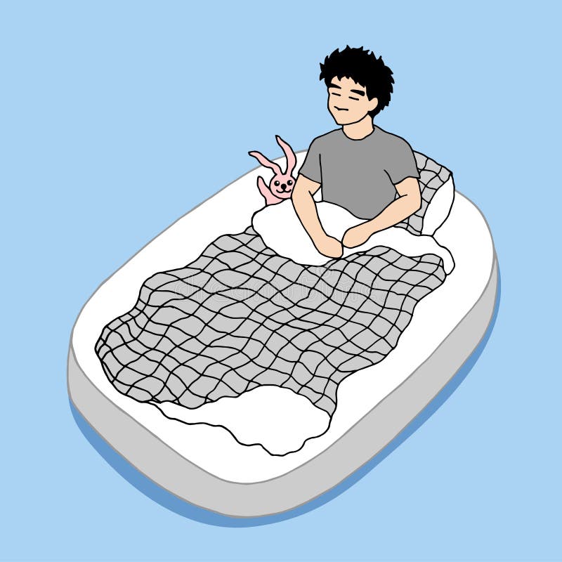 Man Wake Up Early In The Morning Sleepy Hand Drawn Vector Stock Vector ...