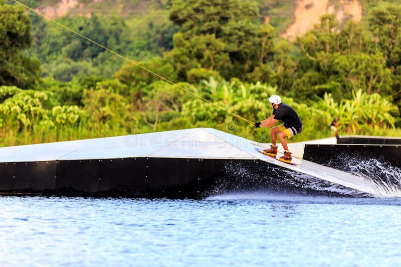 Man Wakeboarding stock image. Image of outdoors, jump - 69391017