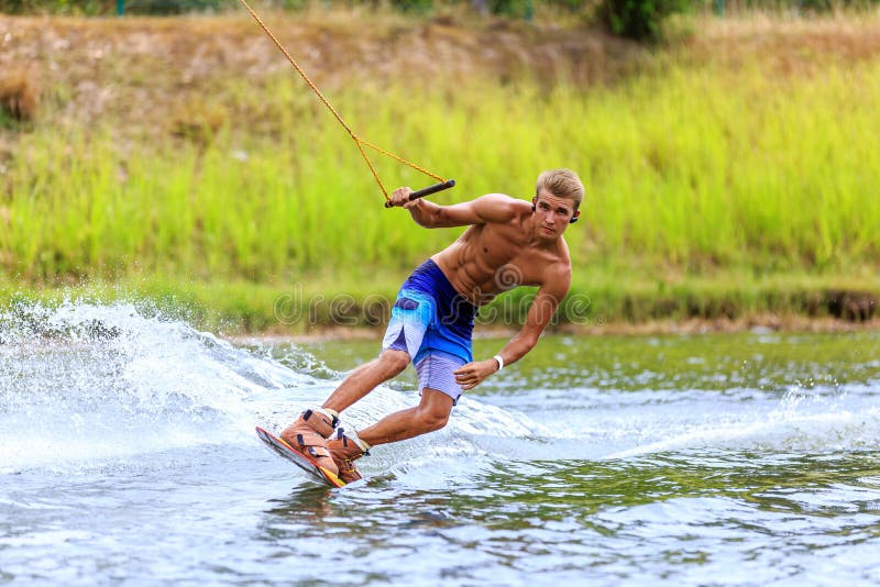 Man Wakeboarding stock image. Image of extreme, active - 70378445