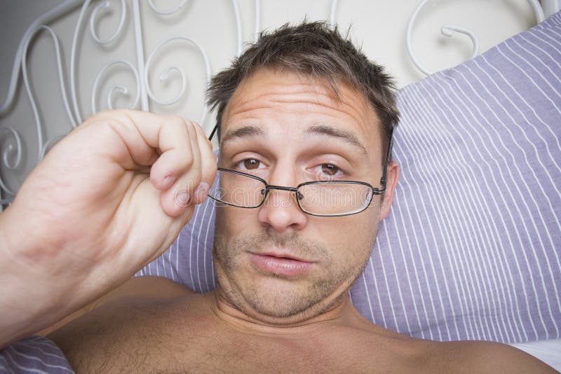 Man waking up stock image. Image of candid, bedroom, spontaneous - 18986309