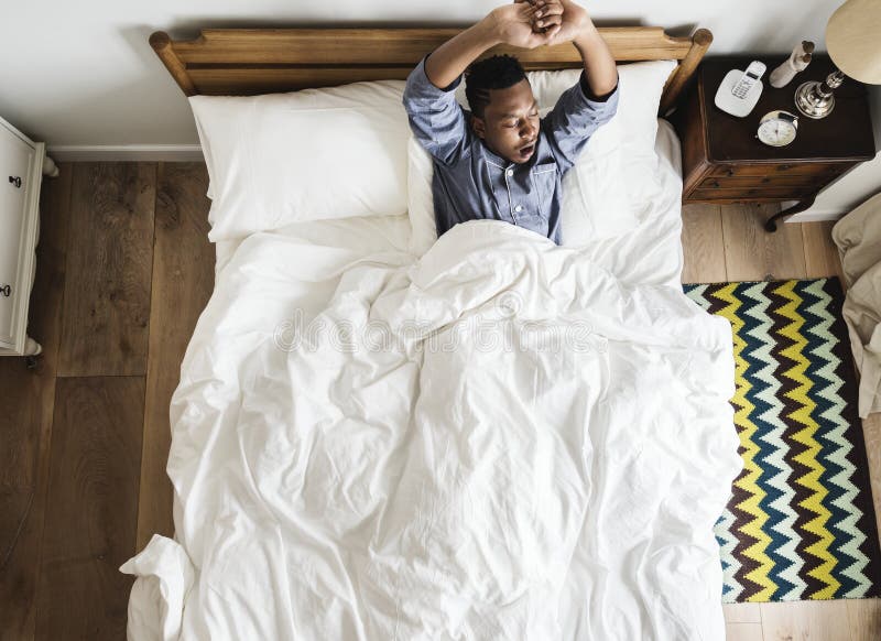 Man Waking Up in the Morning Stock Photo - Image of morning, awake ...