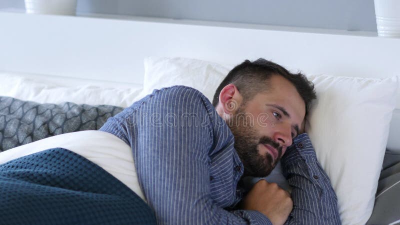 Man Waking Up in Shock by Nightmare Stock Image - Image of casual, calm ...