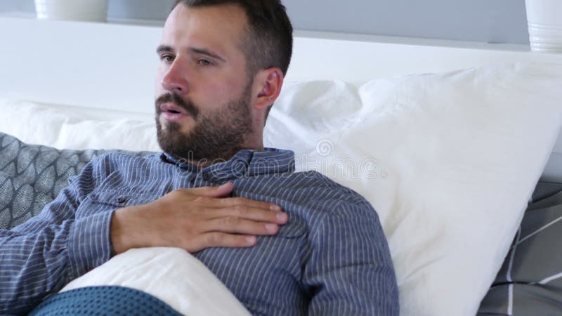 Man Waking Up in Shock by Nightmare Stock Video - Video of napping ...