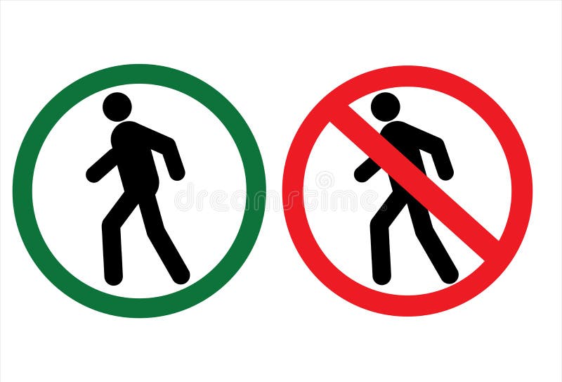Man Walk and Don`t Walk Icon Set . People Symbol Stock Vector ...
