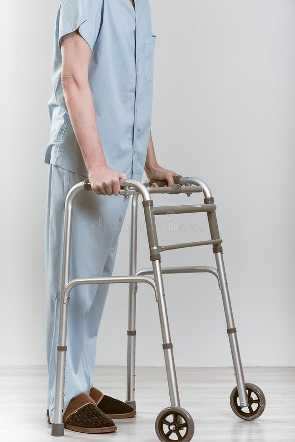 Man with walker stock image. Image of senior, home, nurse - 50109163