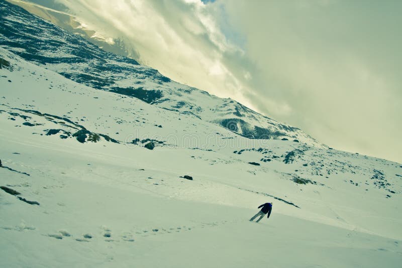 Man walking alone stock image. Image of silhouette, mountaineer - 4550179