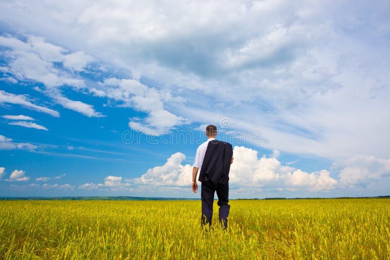 Man walking away stock photo. Image of nature, green - 16176990