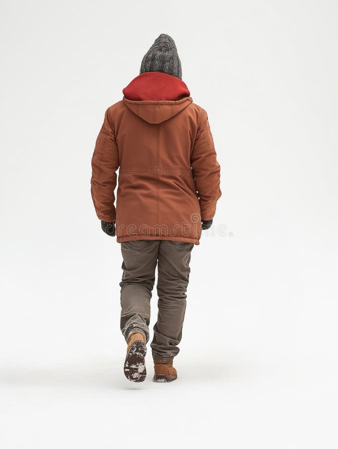 Man Walking , Back View, on White Background Generated Image Stock ...