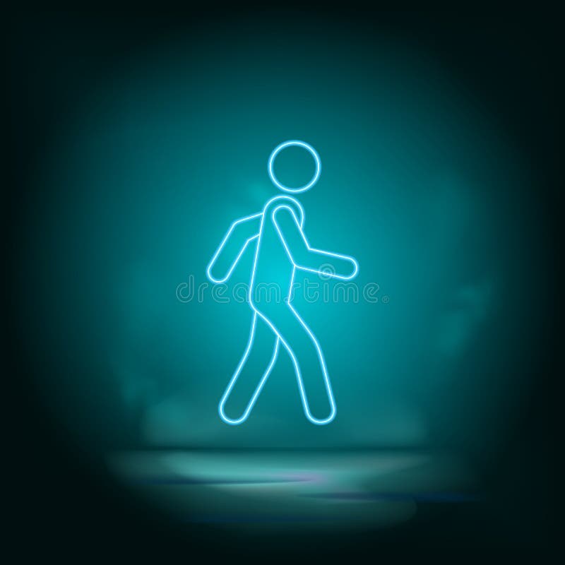 Man, Walking Blue Neon Vector Icon. Simple Element Illustration from ...