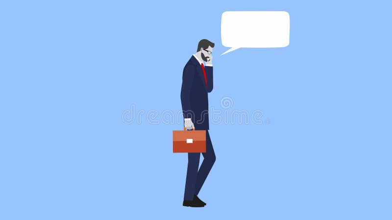 Walking Business Man Cartoon Animation. Roop Animation 4K Video Stock ...