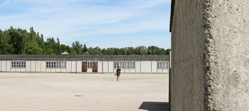 Man Walking in Dachau Concentration Camp, the First Nazi Concentration ...