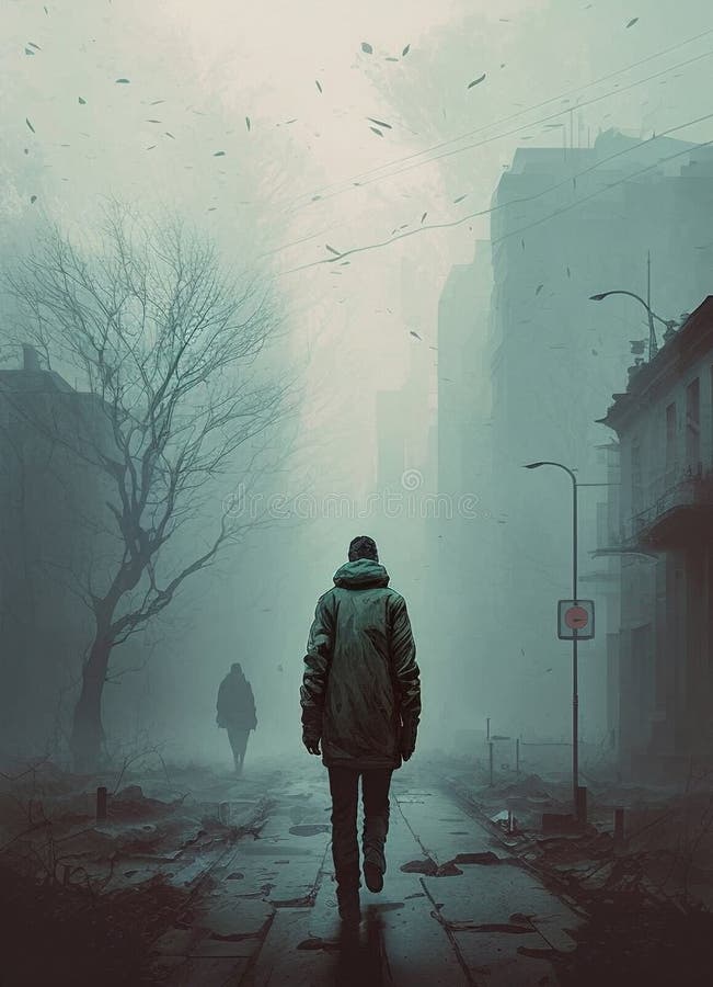 A man walking in the dark stock illustration. Illustration of evil ...
