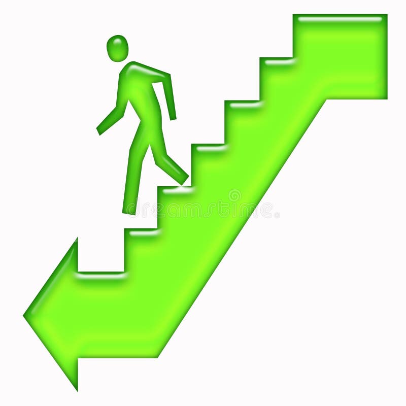 Man Walking Down Stairs Sign Stock Illustration - Illustration of ...