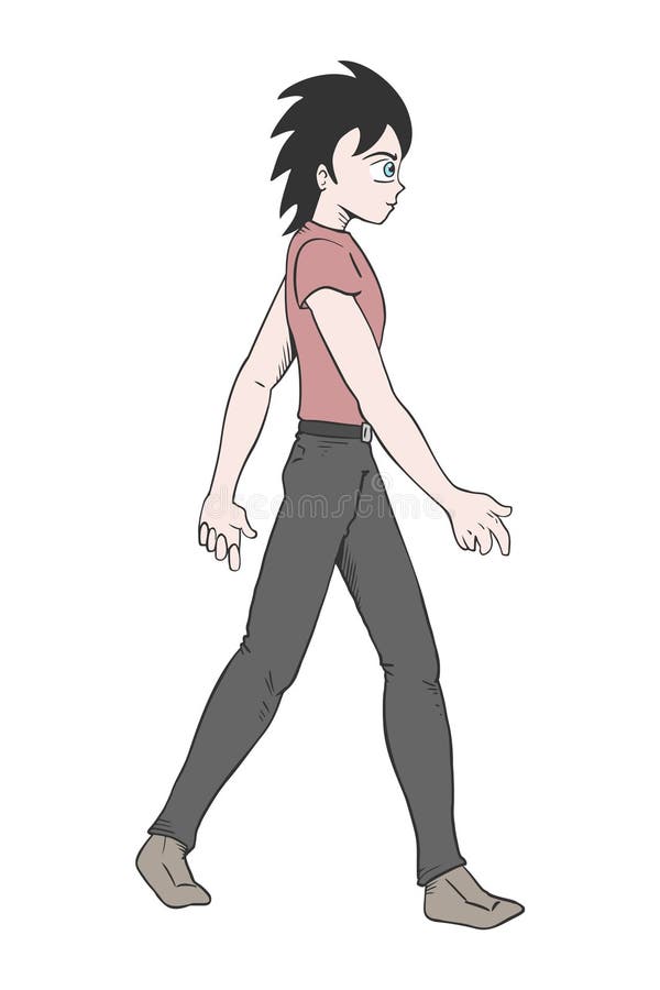 Man walking draw stock vector. Illustration of pose - 318395572