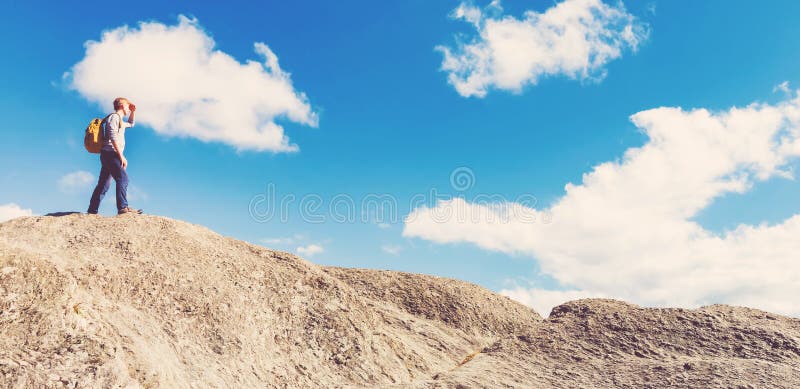 Man Walking on the Edge of a Cliff Stock Image - Image of climber ...