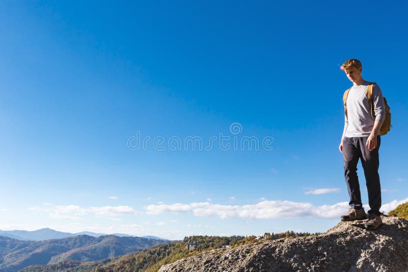 Man Walking on the Edge of a Cliff Stock Photo - Image of climb ...