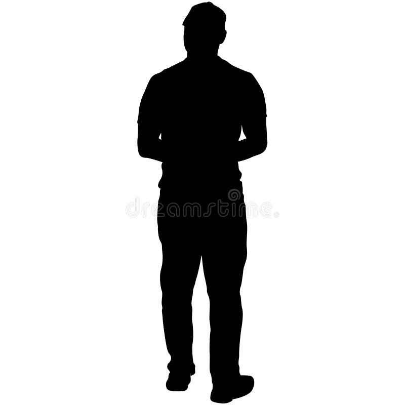 Man Walking Forward Isolated Silhouette Front View Stock Vector ...