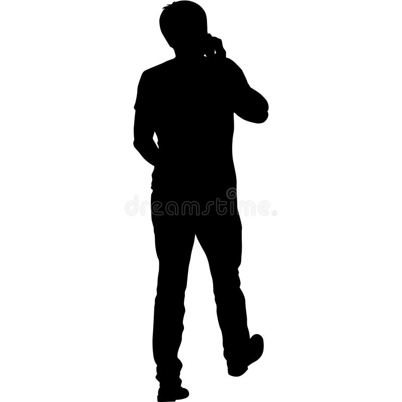 Man Walking Forward Isolated Silhouette Front View Stock Vector ...