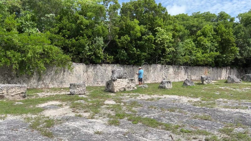 A Man Walking In The Fossil Area At Windley Key Fossil Reef Geological