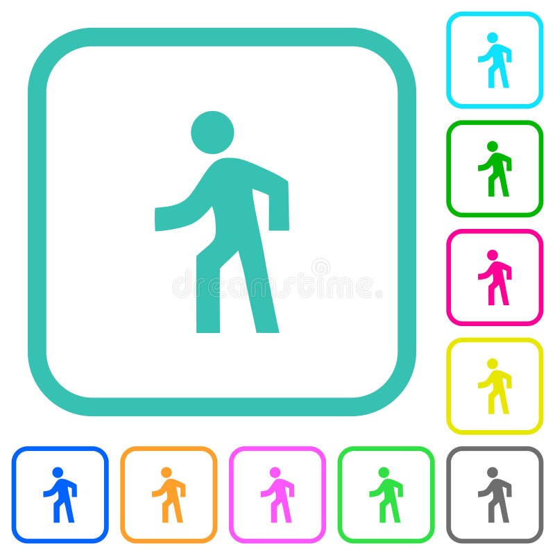 Man Walking Left Simple Icons Stock Vector - Illustration of hike ...