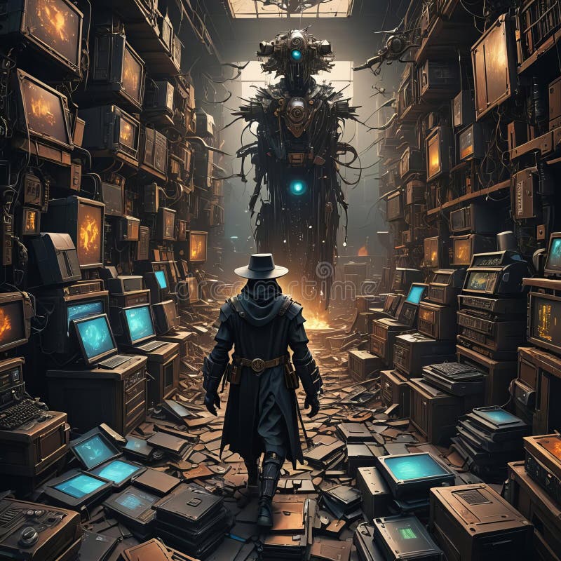 Man Walking through Library of Books. Generative AI Stock Photo - Image ...