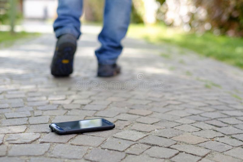 Man Walking after Losing His Smart-phone Stock Image - Image of road ...