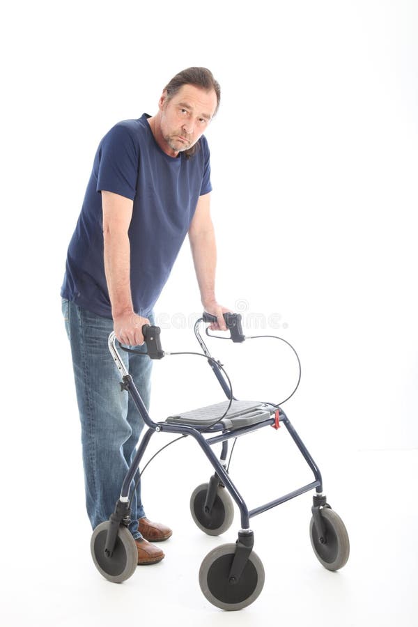 Man Walking with a Medical Walker Stock Photo - Image of recovery ...