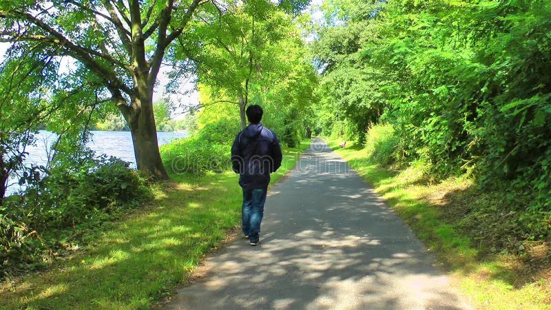 Man Walking in Nature stock video. Video of farm, landscape - 45009581