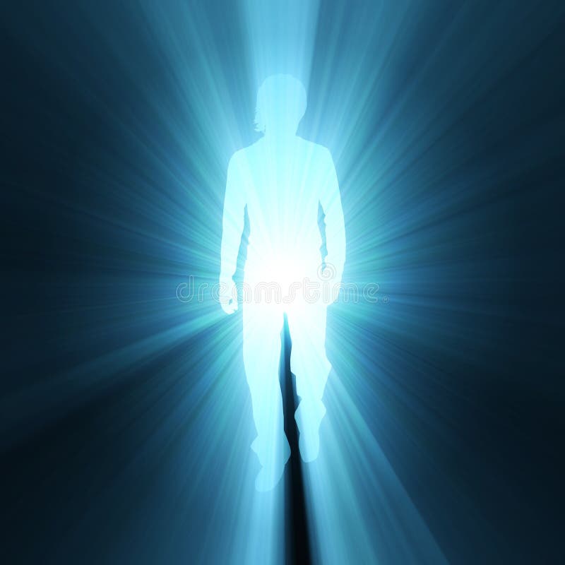 Man Walking Shadow Light Flare Stock Illustration - Illustration of ...