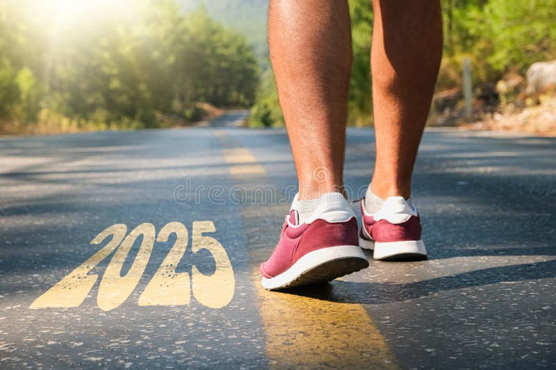 New Year 2025 or Straight Forward Concept. Text 2025 Written on the ...