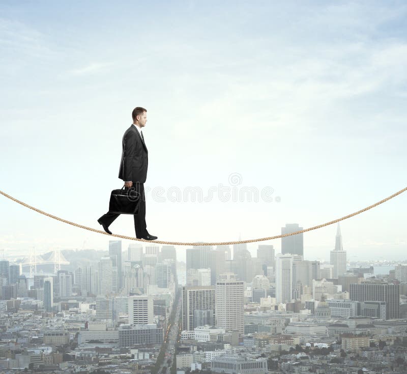 Man walking on a rope stock photo. Image of caucasian - 31846988