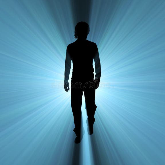 Man Walking Shadow Light Flare Stock Illustration - Illustration of ...