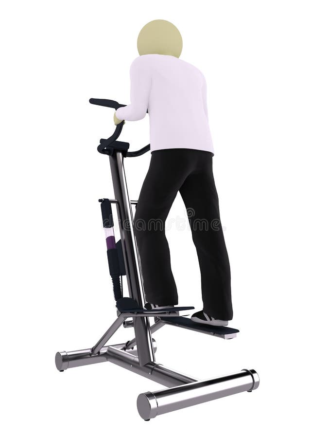 Man on walking simulator stock illustration. Illustration of success ...